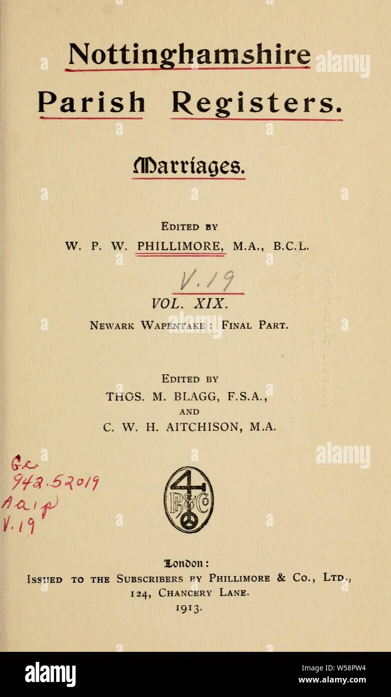 Phillimore hi-res stock photography and images - Alamy