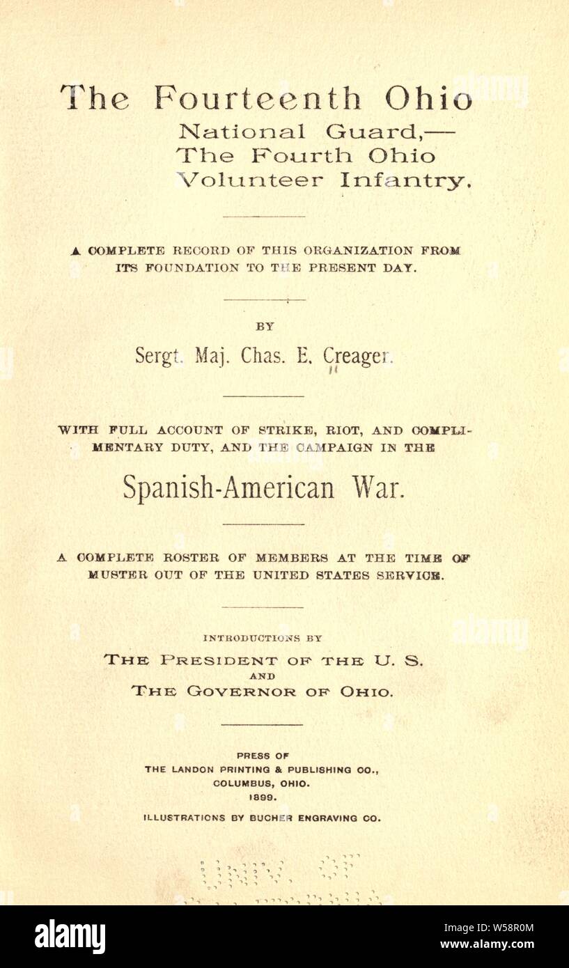 The Fourteenth Ohio national guard--the Fourth Ohio volunteer infantry : Creager, Charles, 1873 ...