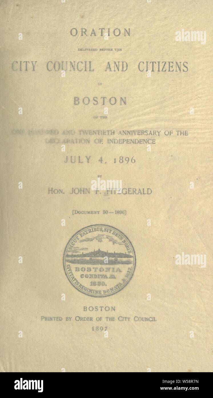 Oration delivered before the City Council and citizens of Boston on the ...
