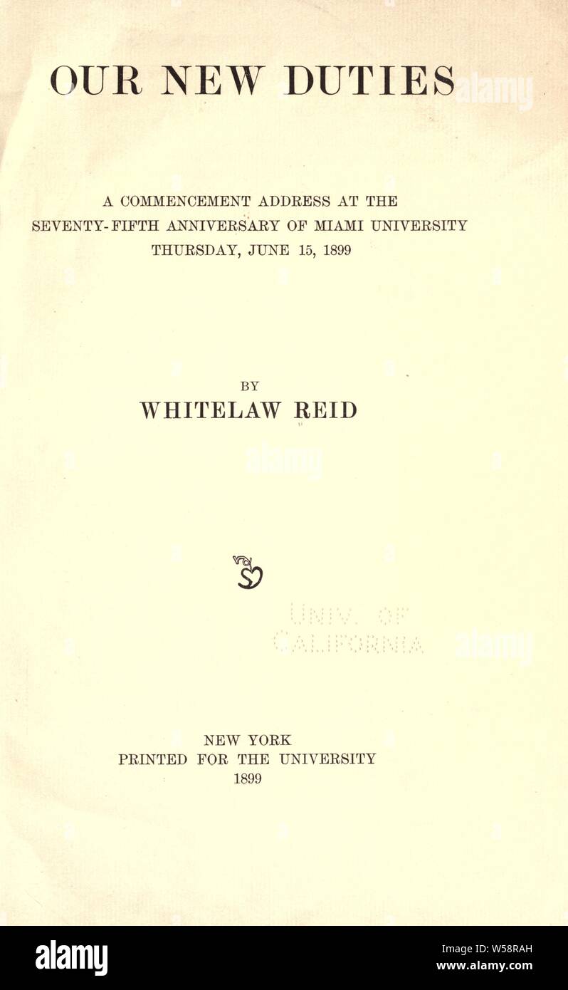 Our new duties: a commencement address at the seventy-fifth anniversary ...
