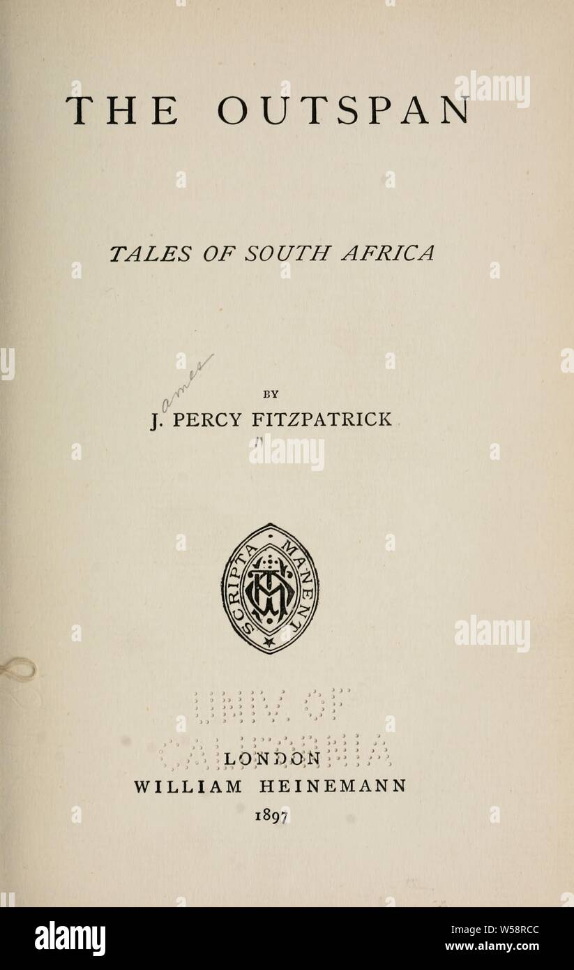 Sir percy fitzpatrick book hi-res stock photography and images - Alamy