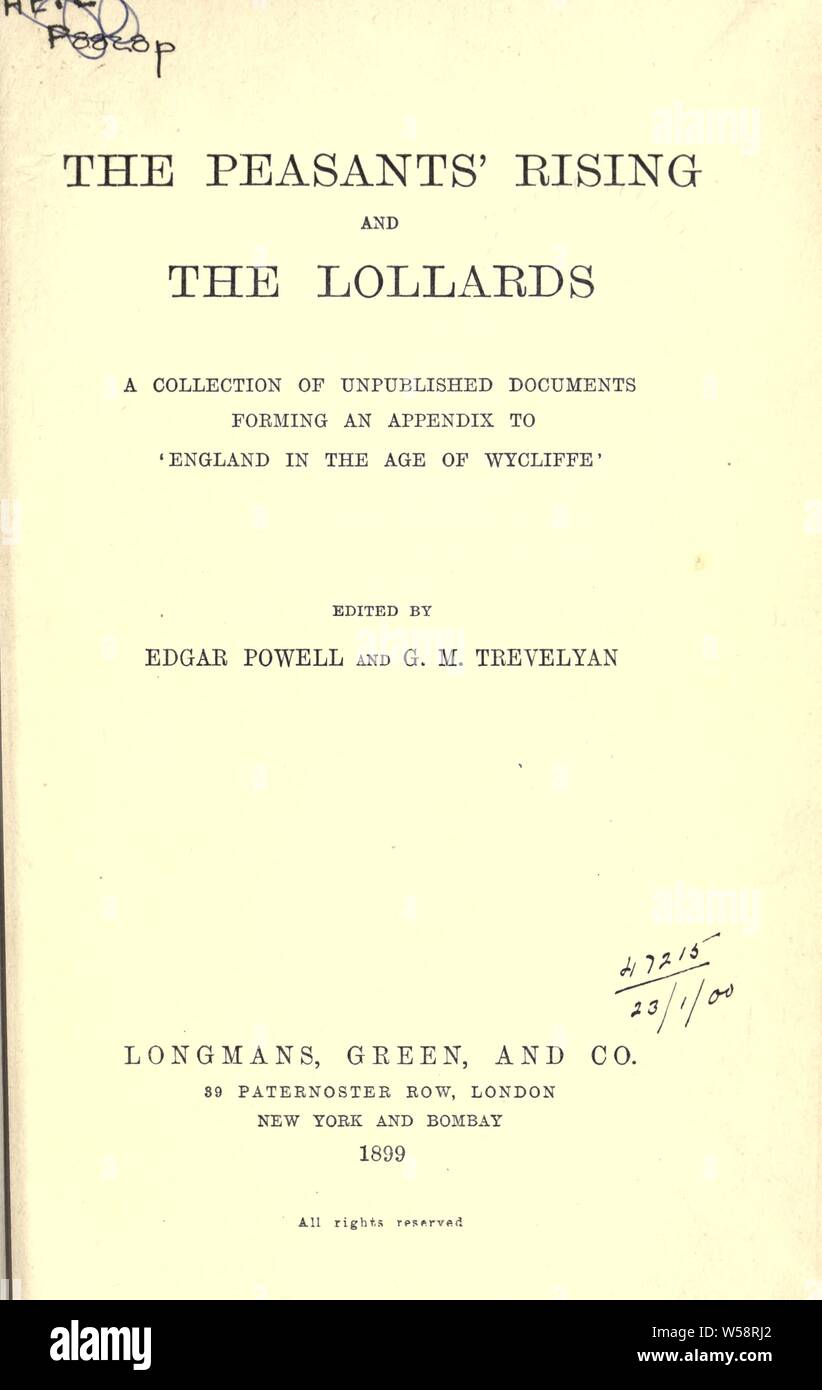 The peasants' rising and the Lollards : a collection of unpublished ...