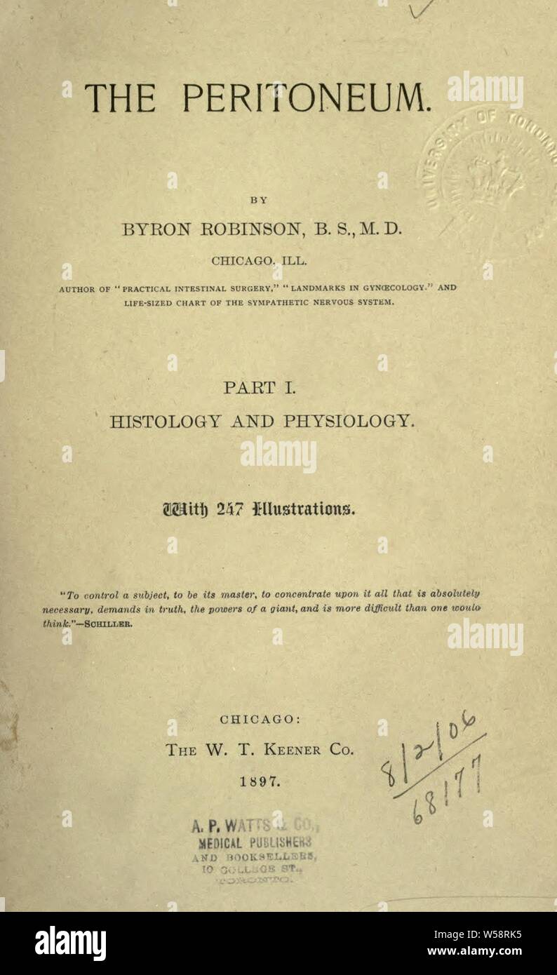 The peritoneum: Histology and physiology [and Bibliography of the ...