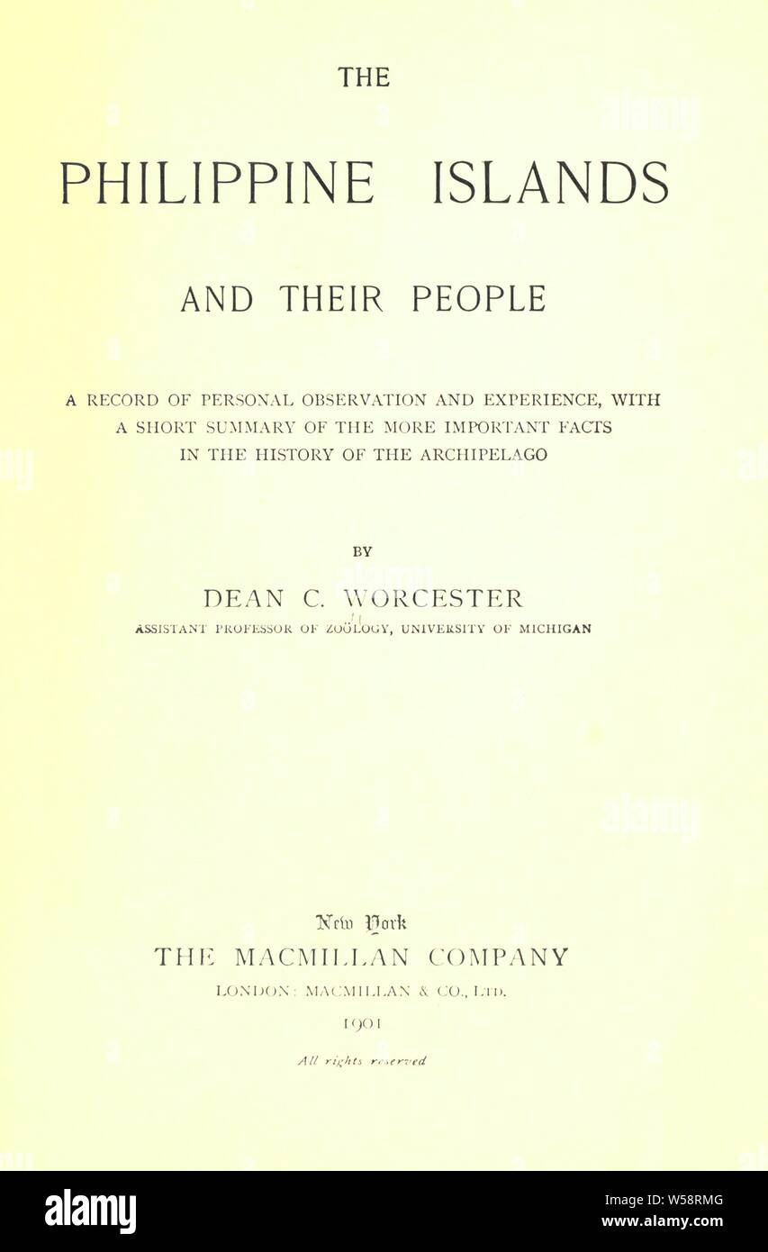 The Philippine Islands and their people; : Worcester, Dean Conant, 1866 ...