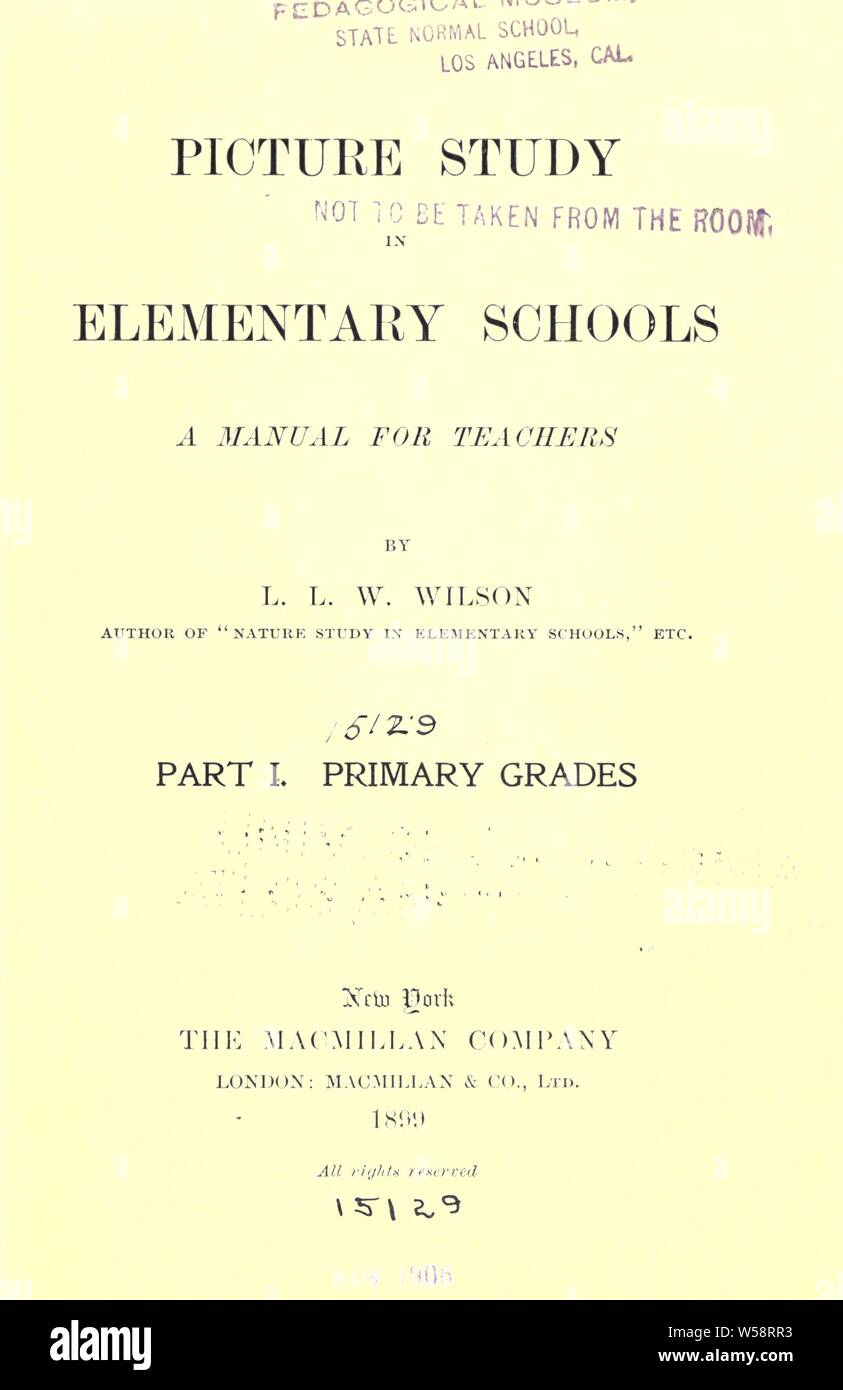 Picture study in elementary schools; a manual for teachers : Wilson ...