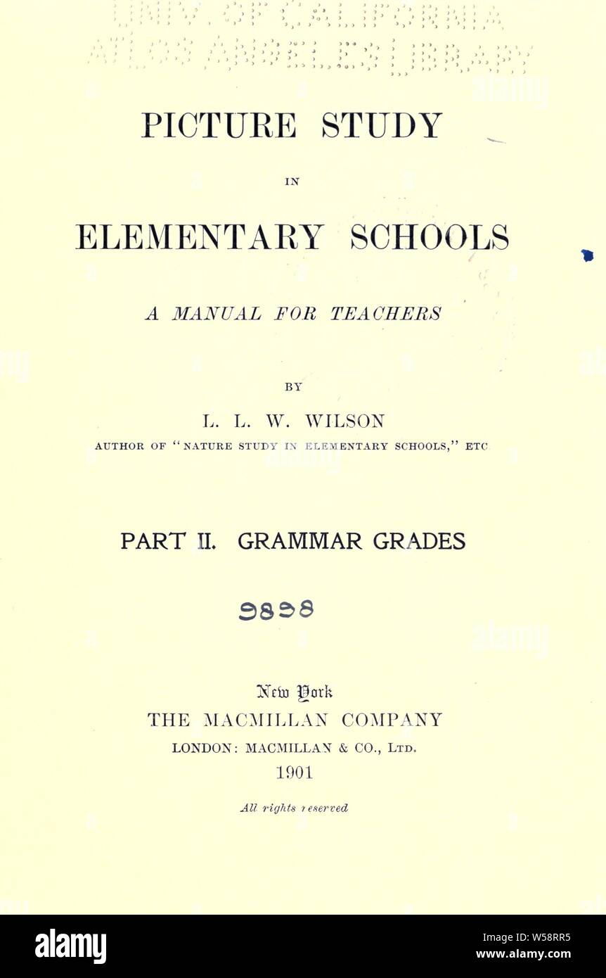 Picture study in elementary schools; a manual for teachers : Wilson ...