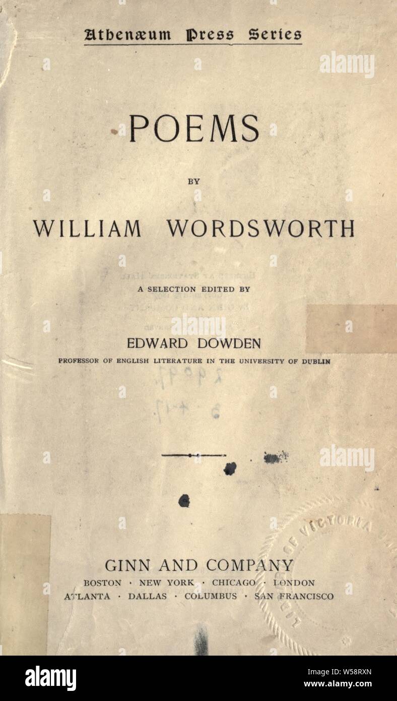 William wordsworth poems hi-res stock photography and images - Alamy