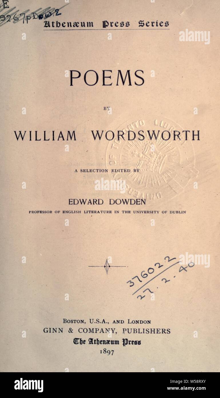 Wordsworth poems hi-res stock photography and images - Alamy