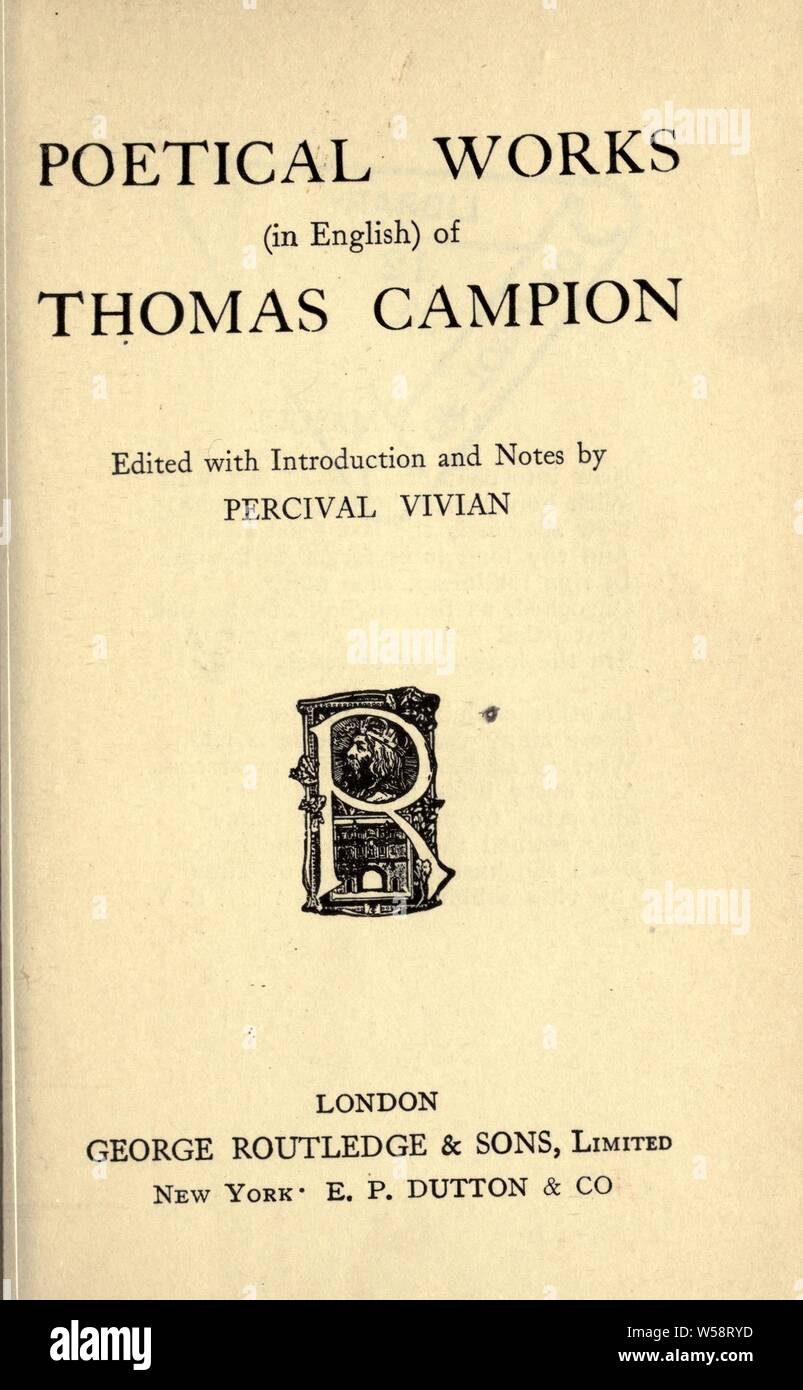 Thomas campion hi-res stock photography and images - Alamy