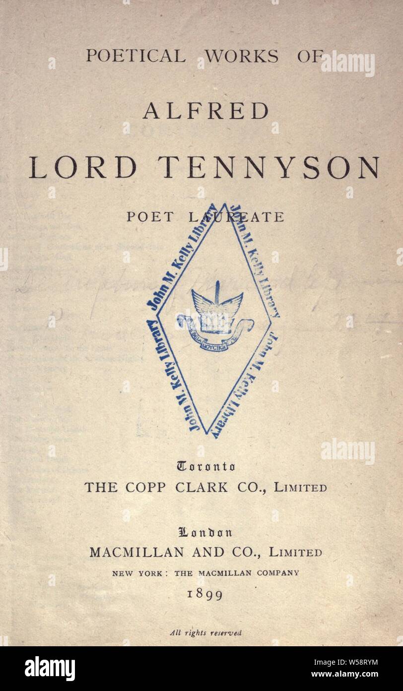 Poetical works of Alfred Lord Tennyson, poet laureate : Tennyson ...