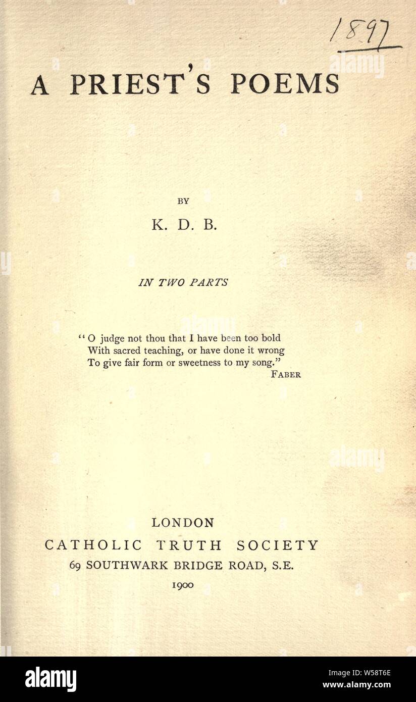 Priests poems hi-res stock photography and images - Alamy