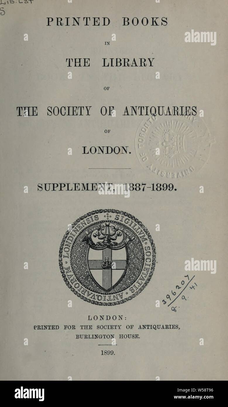The london library 1899 hi-res stock photography and images - Alamy