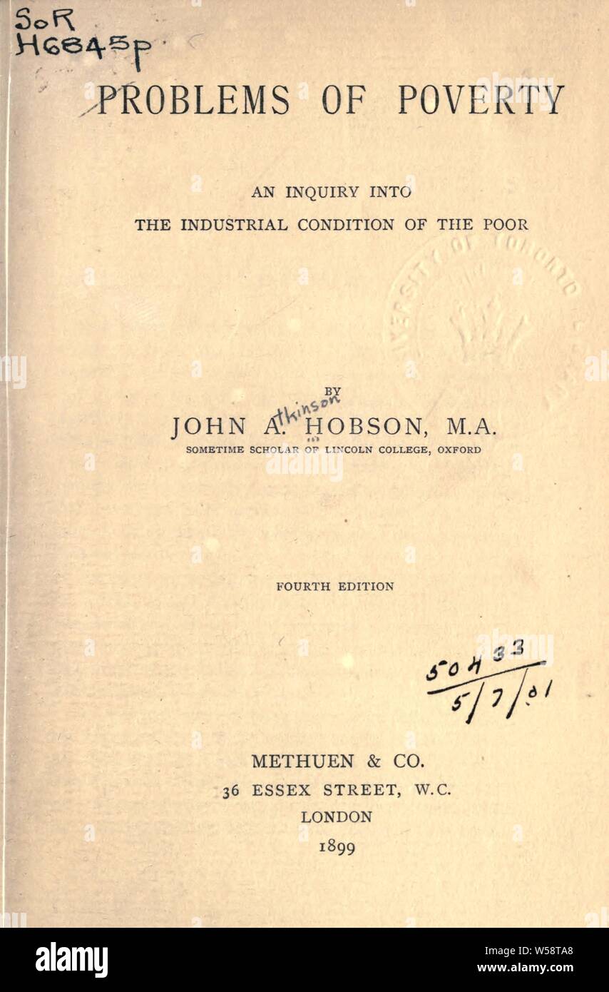 Problems of poverty, an inquiry into the industrial condition of the ...