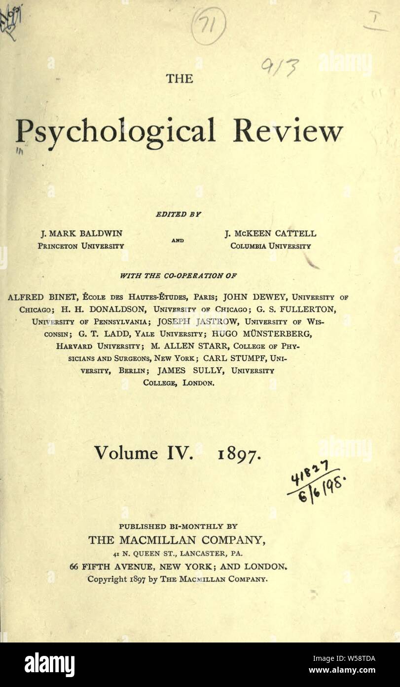 Psychological review : American Psychological Association Stock Photo ...