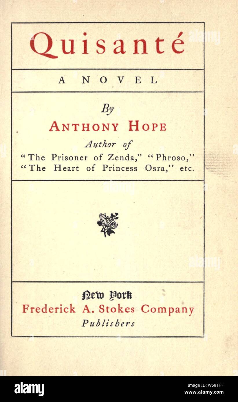 Anthony hope author hi-res stock photography and images - Alamy