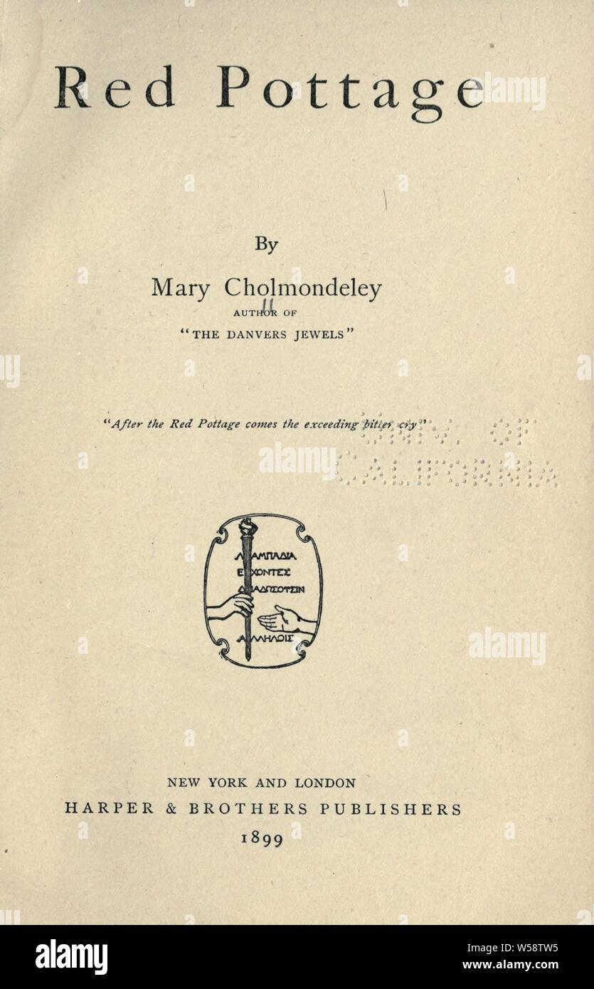 Red pottage : Cholmondeley, Mary, 1859-1925 Stock Photo - Alamy