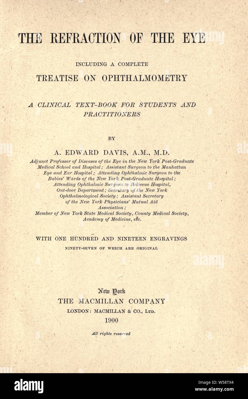 Refraction eye including complete treatise hi-res stock photography and ...