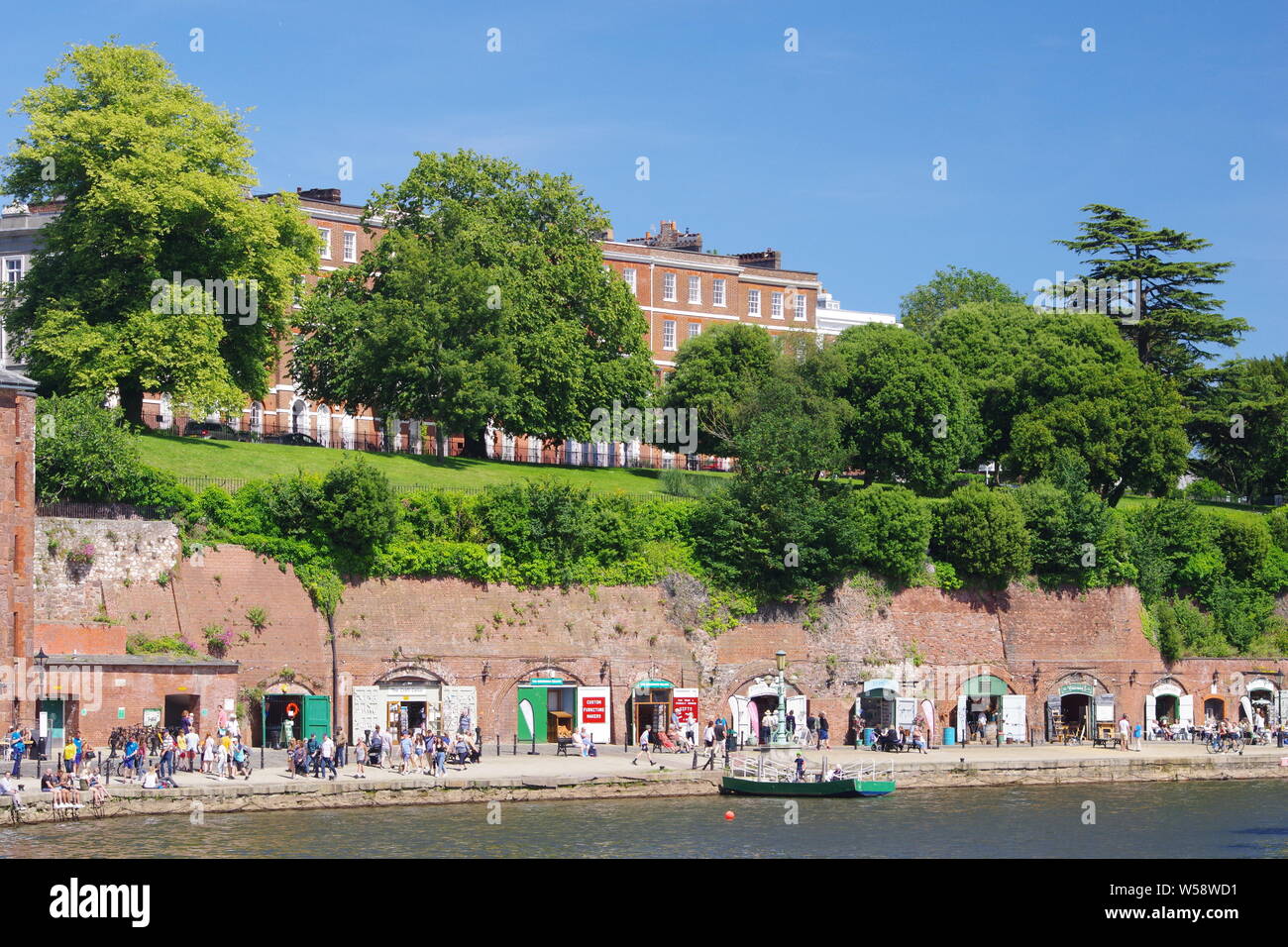 Colleton Crescent and Tunnel Shops along Exeter Quayside on a Sunny ...