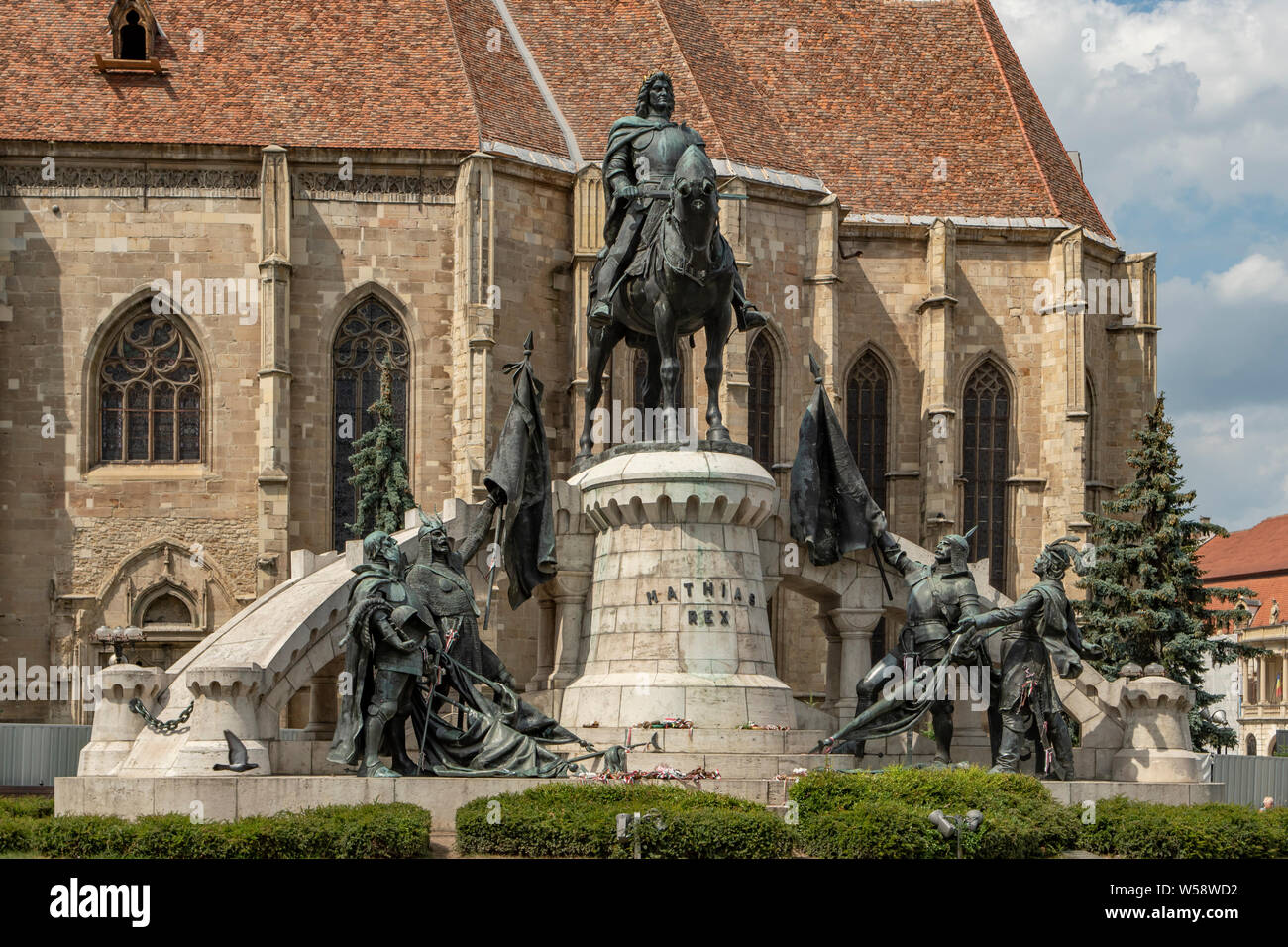 Matthias Corvinus Statue Complex, Cluj Napoca, Romania Stock Photo - Alamy