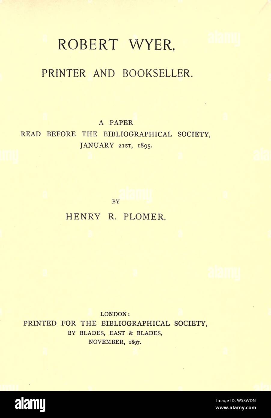 Robert wyer hi-res stock photography and images - Alamy