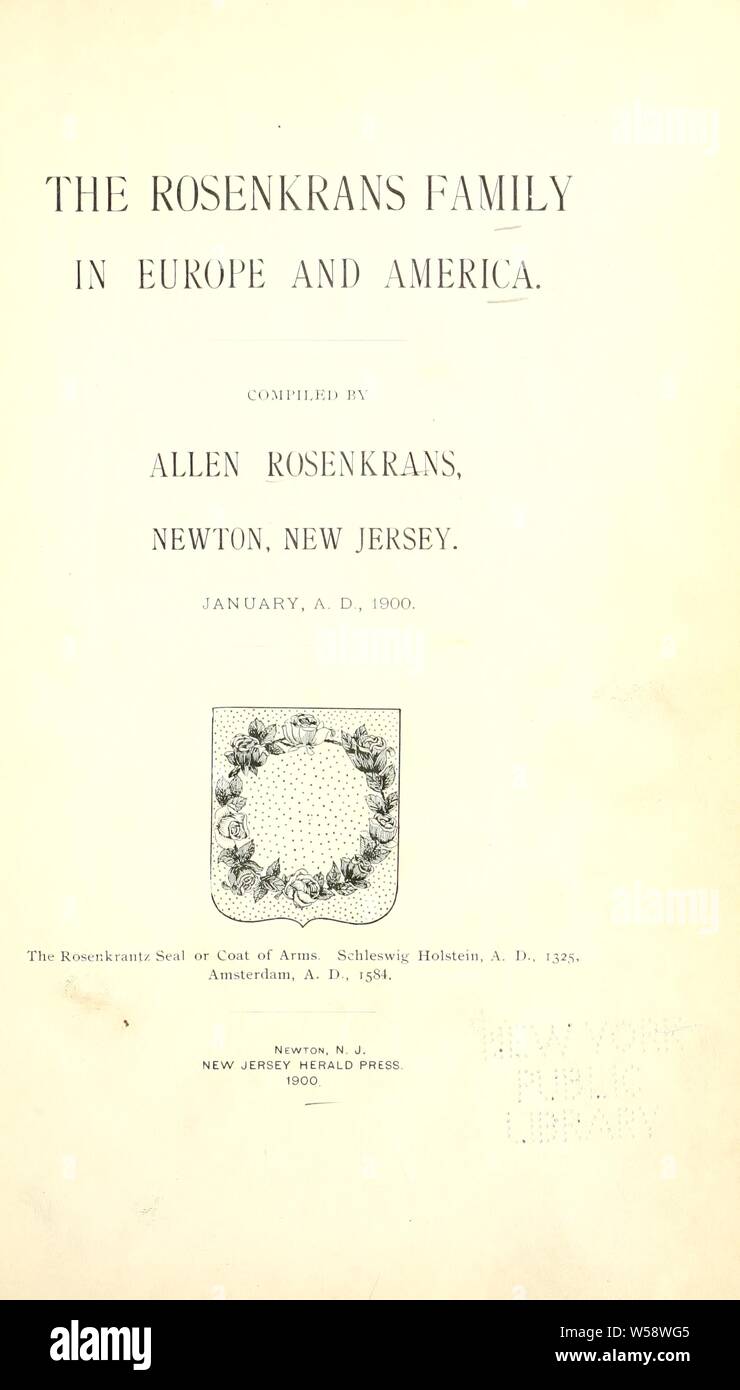 Rosenkrans family hi-res stock photography and images - Alamy