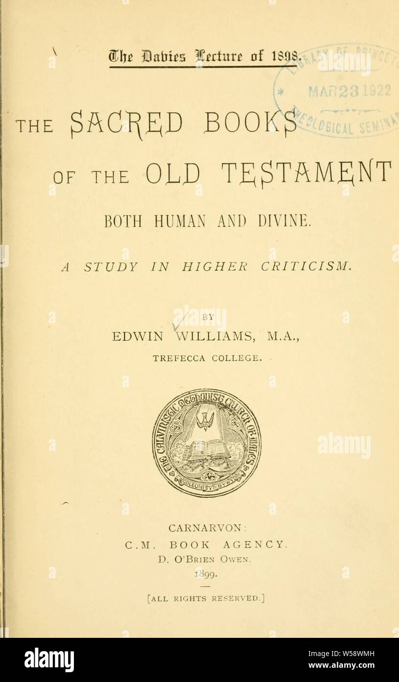 The sacred books of the Old Testament both human and divine : a study ...