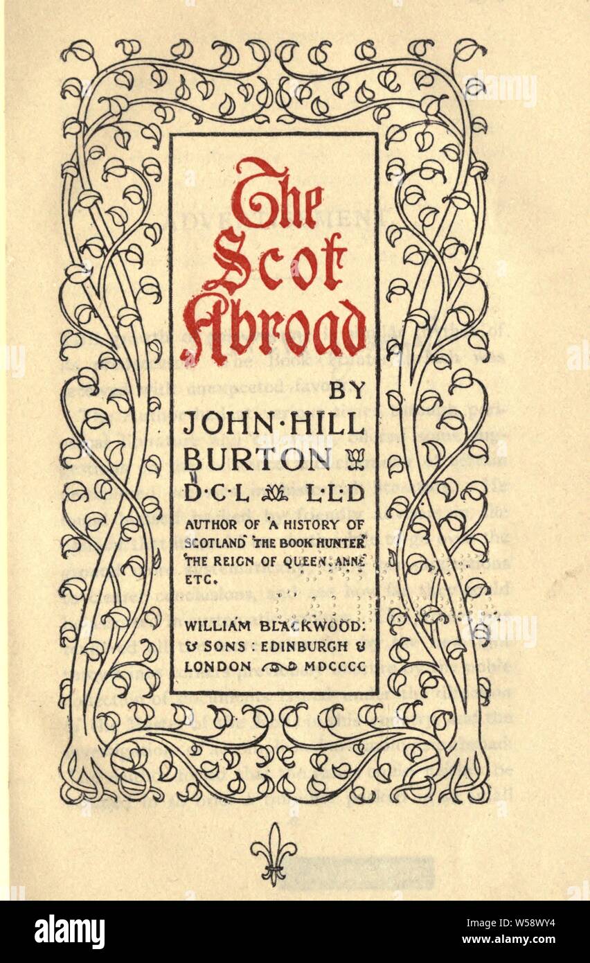 The Scot abroad : Burton, John Hill, 1809-1881 Stock Photo - Alamy