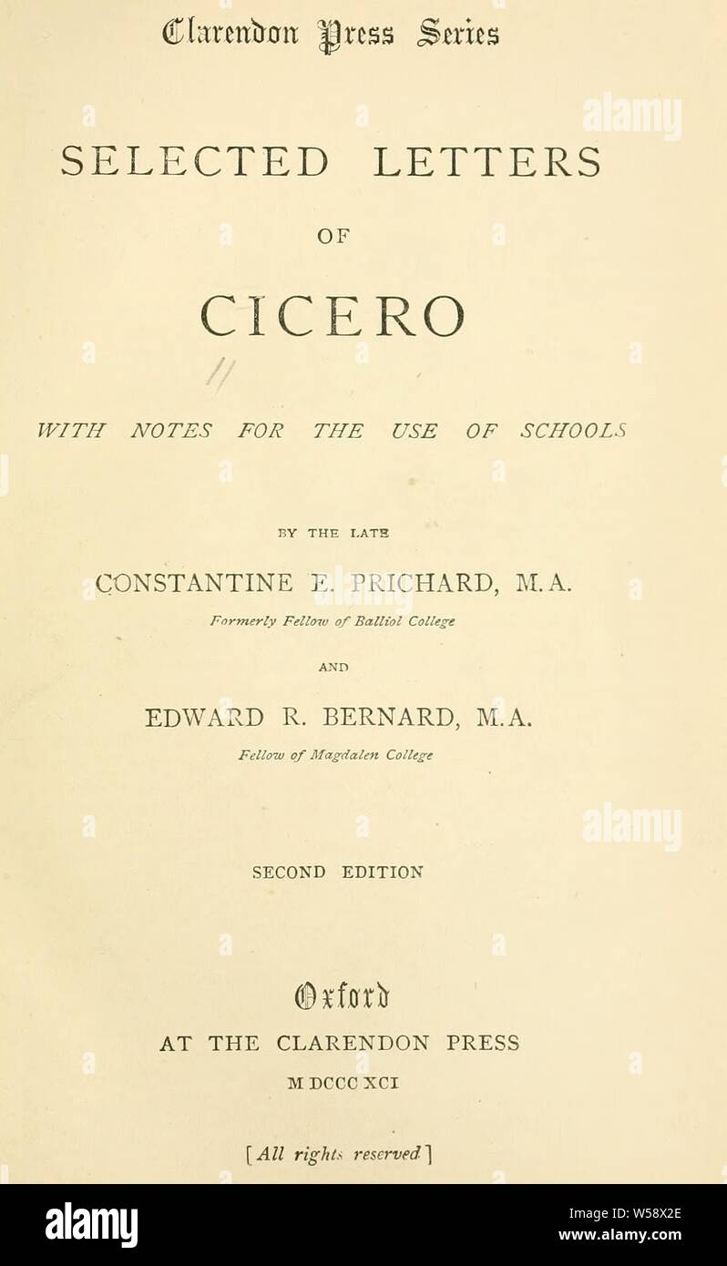 Title page cicero hi-res stock photography and images - Alamy