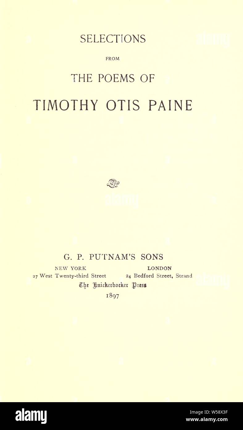 Timothy otis paine hi-res stock photography and images - Alamy