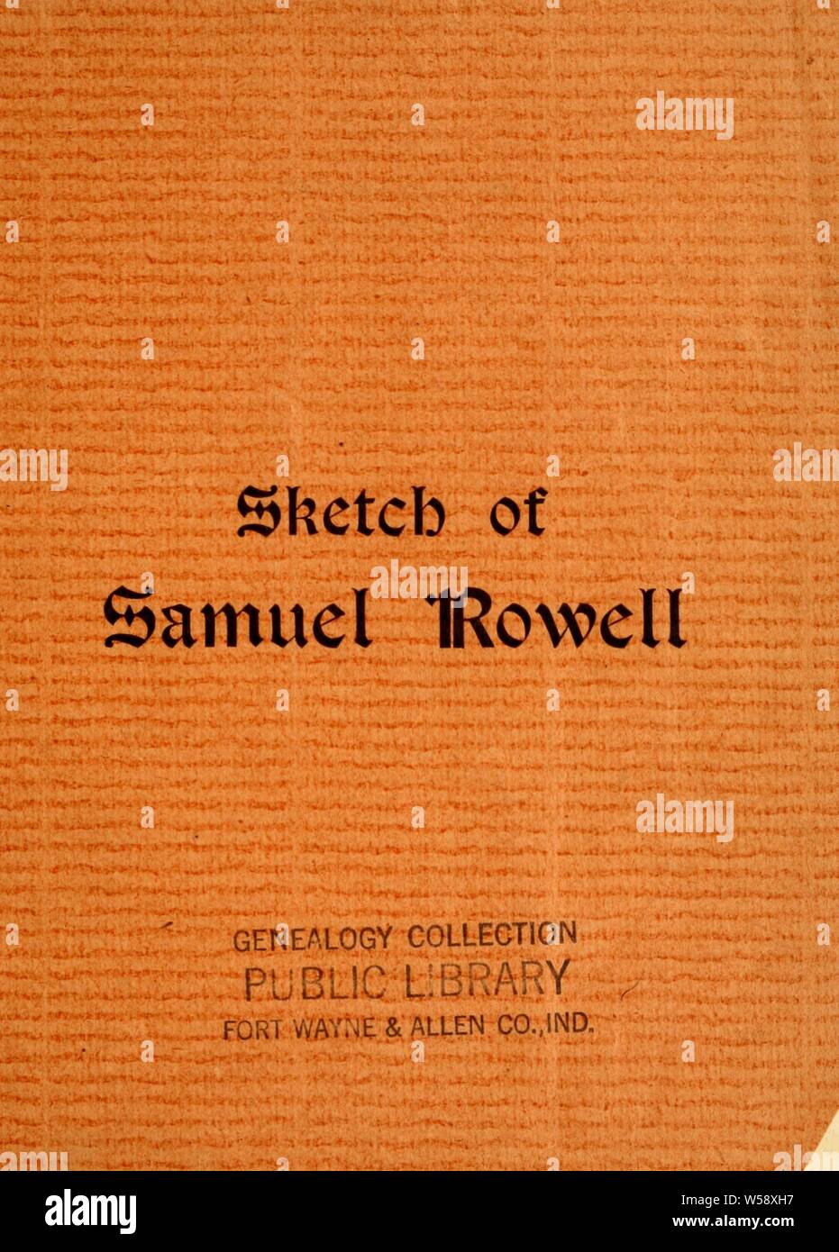Sketch of Samuel Rowell : Rowell, A. S Stock Photo - Alamy