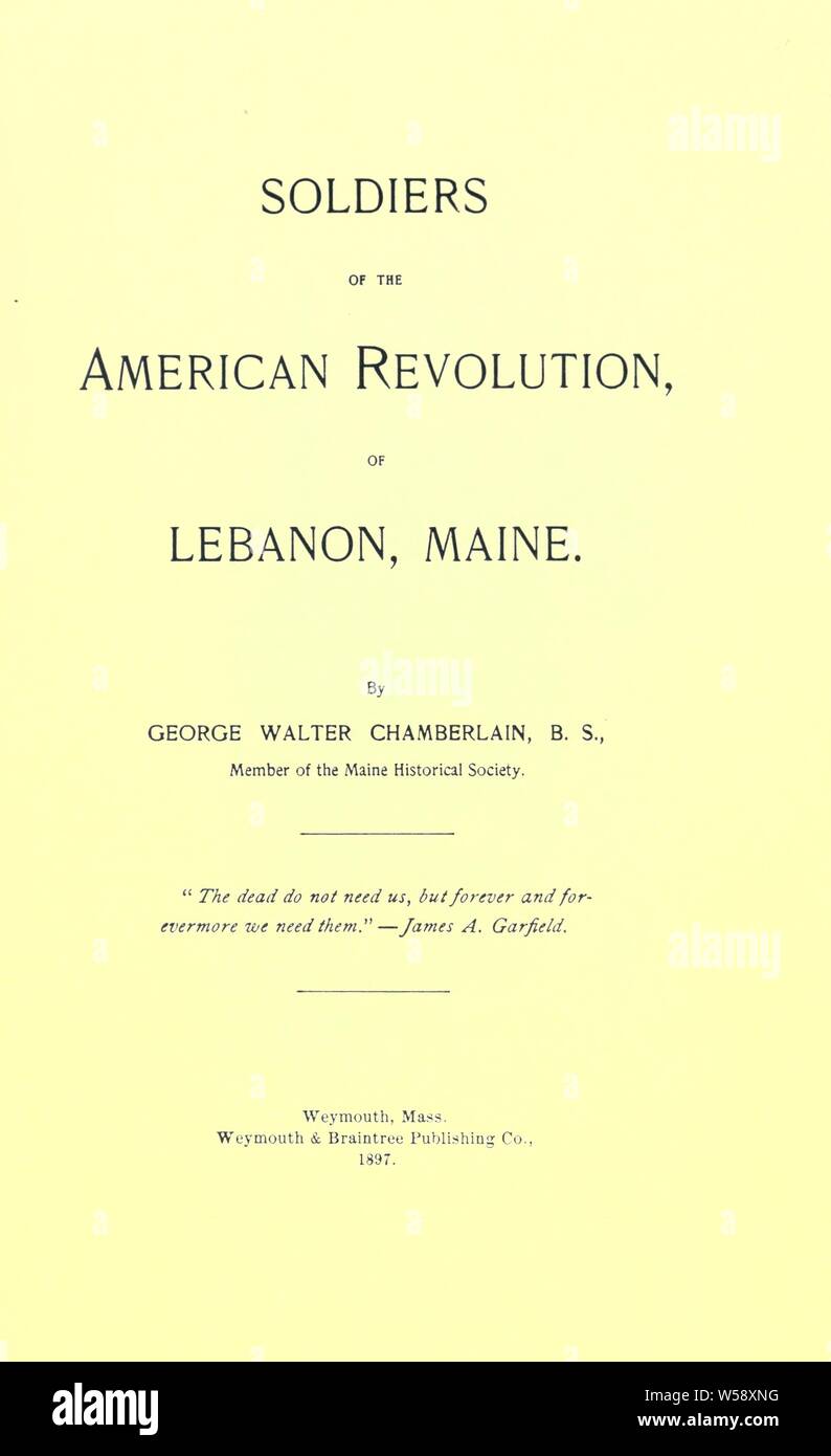 Soldiers of the American Revolution, of Lebanon, Maine : Chamberlain ...