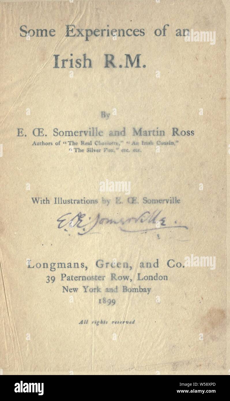 Some experiences of an Irish R.M. : Somerville, E. . (Edith none), 1858 ...