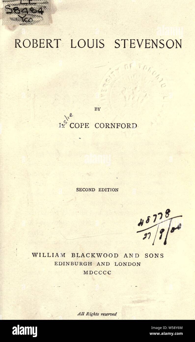Robert Louis Stevenson : Cornford, Leslie Cope, 1867 Stock Photo - Alamy