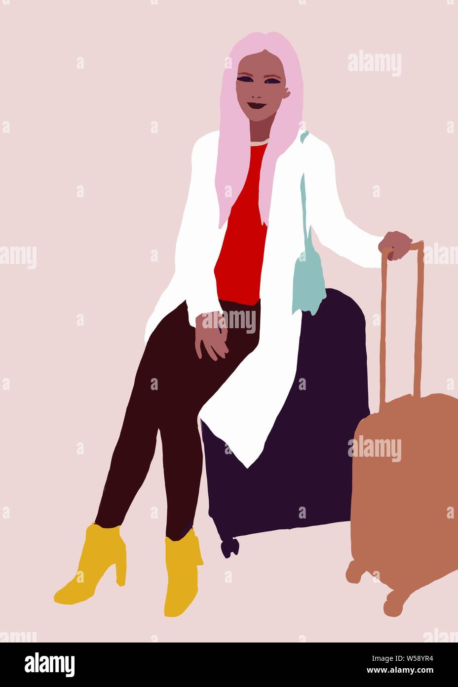 Illustration Make up on different races of trendy girl or women ...