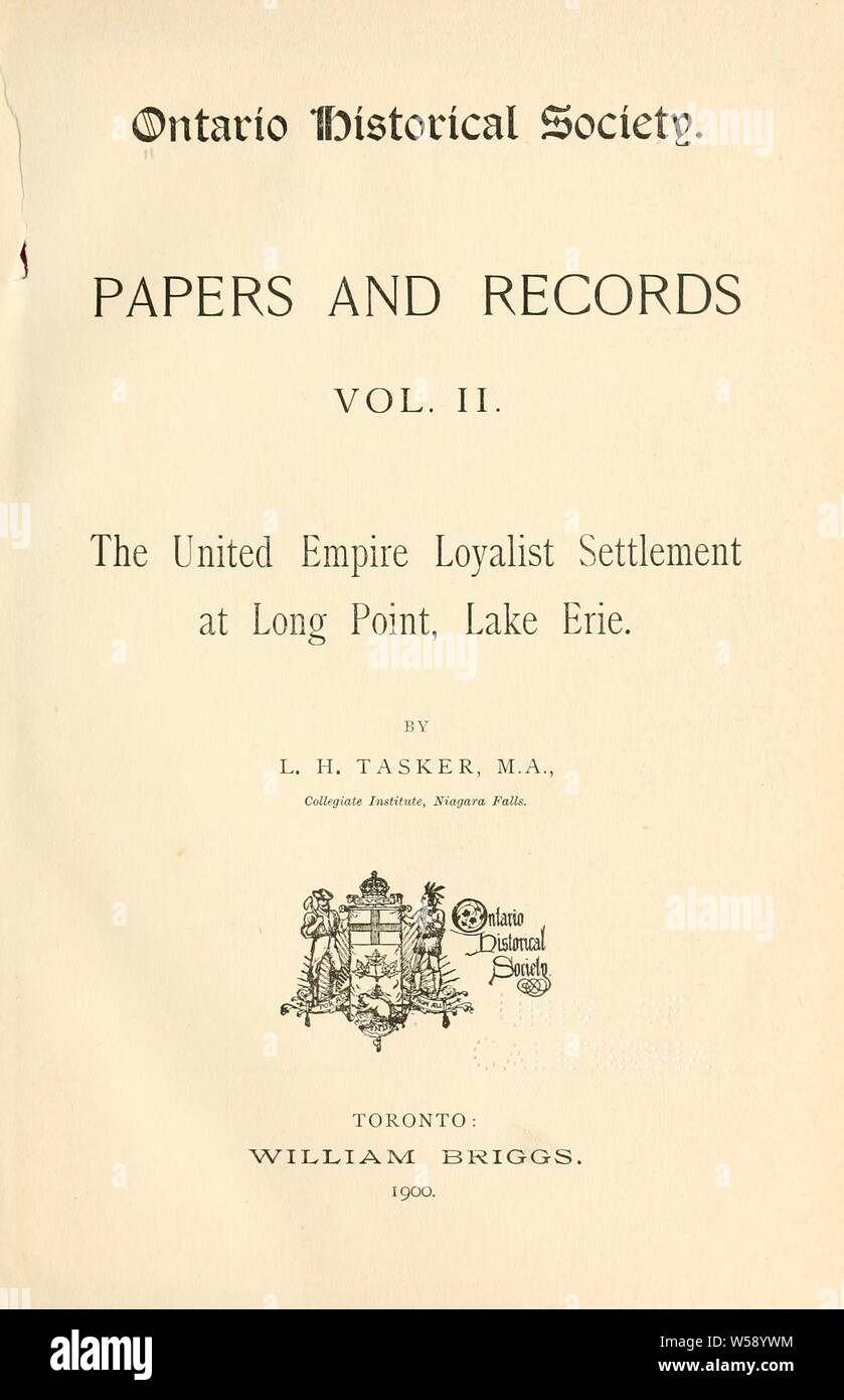 United empire loyalist hi-res stock photography and images - Alamy
