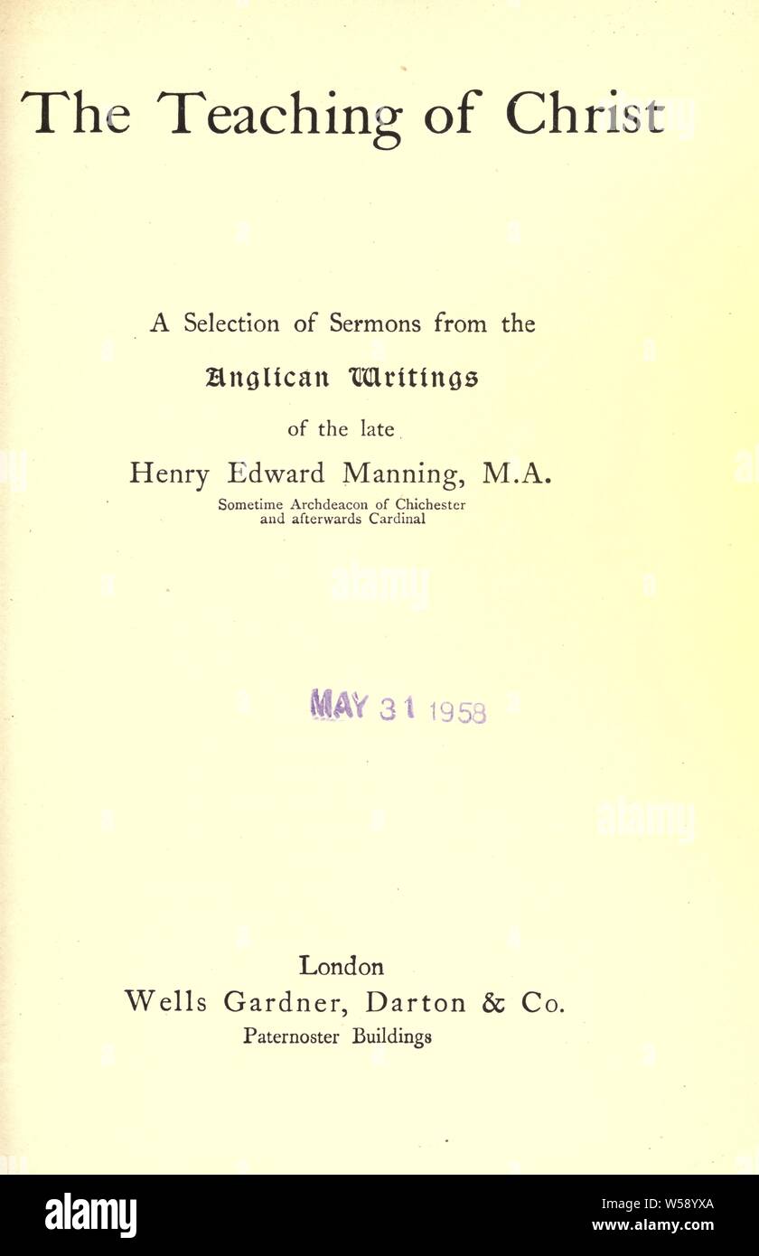 Anglican writings hi-res stock photography and images - Alamy