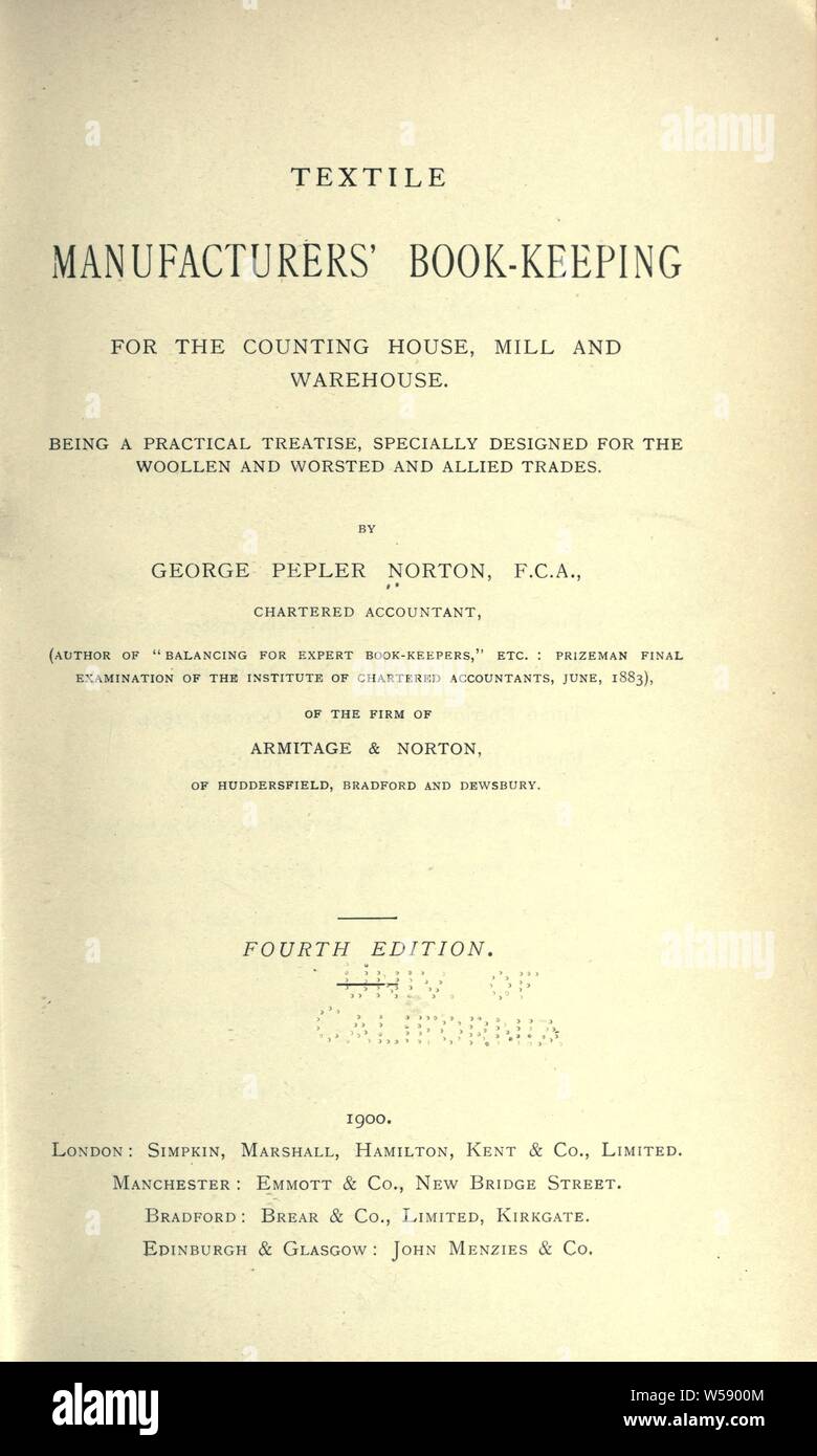 Textile manufacturers book keeping hi-res stock photography and images ...