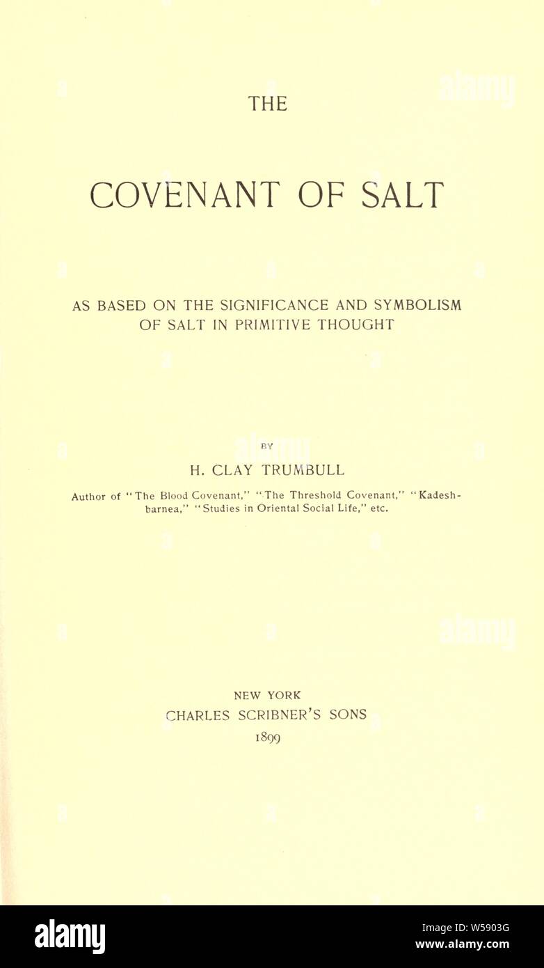 The covenant of salt : as based on the significance and symbolism of ...