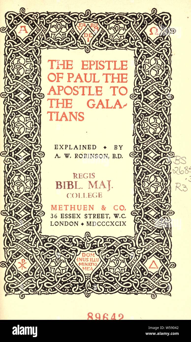 The Epistle of Paul the Apostle to the Galatians : Robinson, Arthur ...