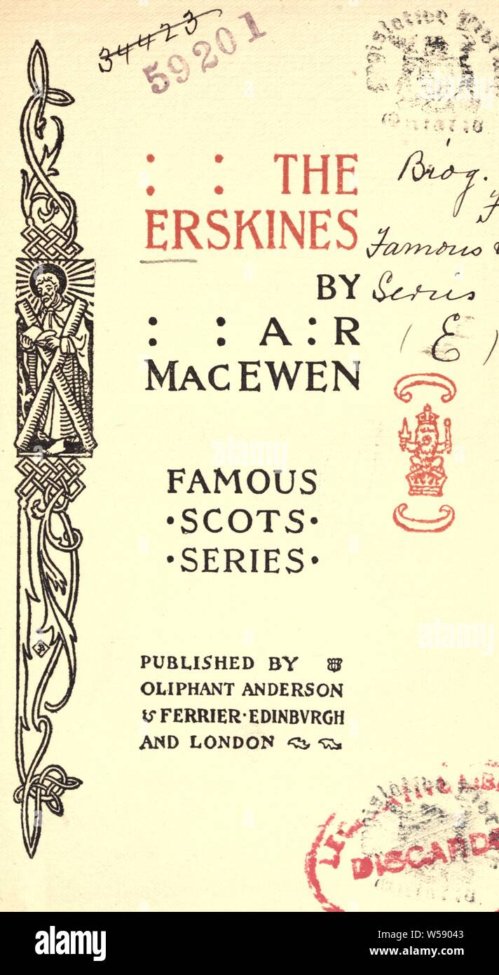 The Erskines : MacEwen, Alexander Robertson, 1851-1916 Stock Photo - Alamy