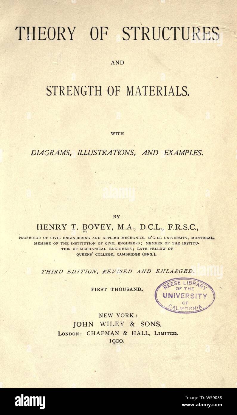 Theory of structures and strength of materials : Bovey, Henry Taylor ...