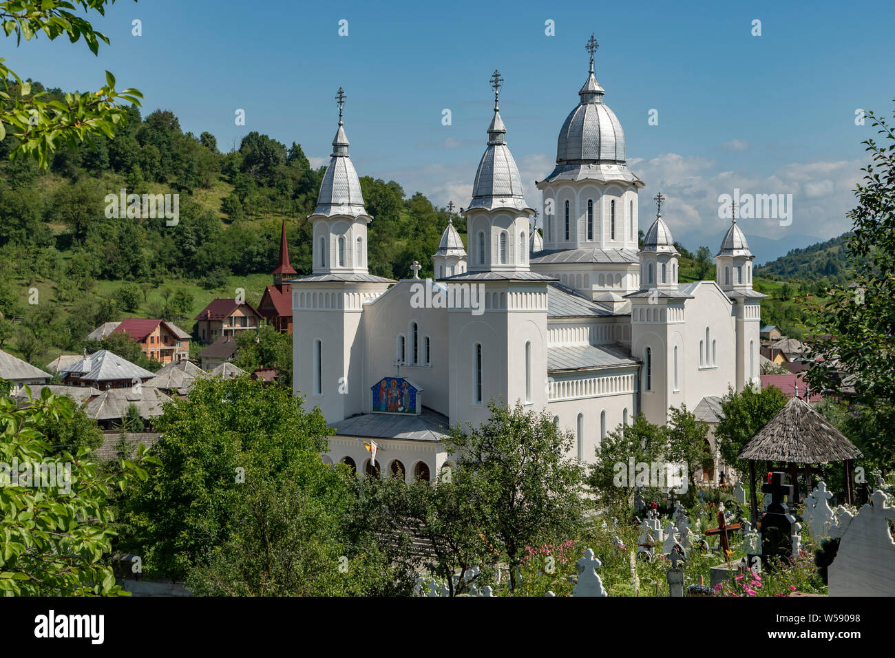 New Orthodox Church, Botiza, Maramures, Romania Stock Photo - Alamy