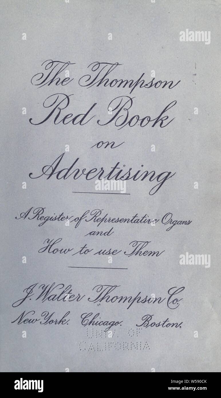 The Thompson red book on advertising; a register of representative ...