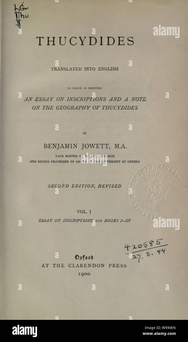 Thucydides hi-res stock photography and images - Alamy