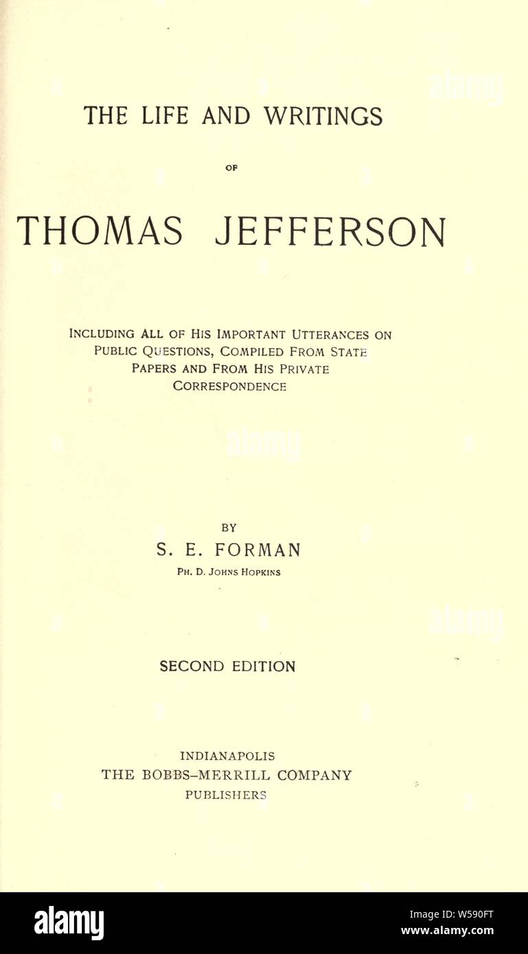 The papers of thomas jefferson hi-res stock photography and images - Alamy