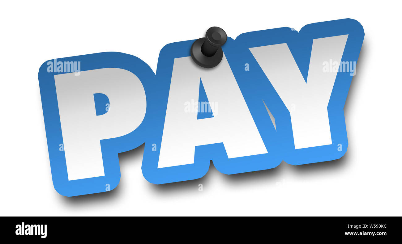 pay concept 3d illustration isolated on white background Stock Photo ...