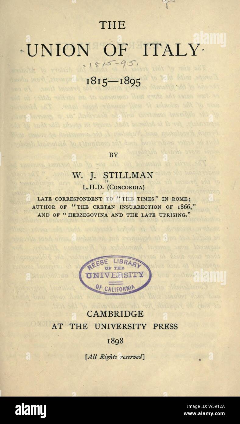 Stillman william james hi-res stock photography and images - Alamy