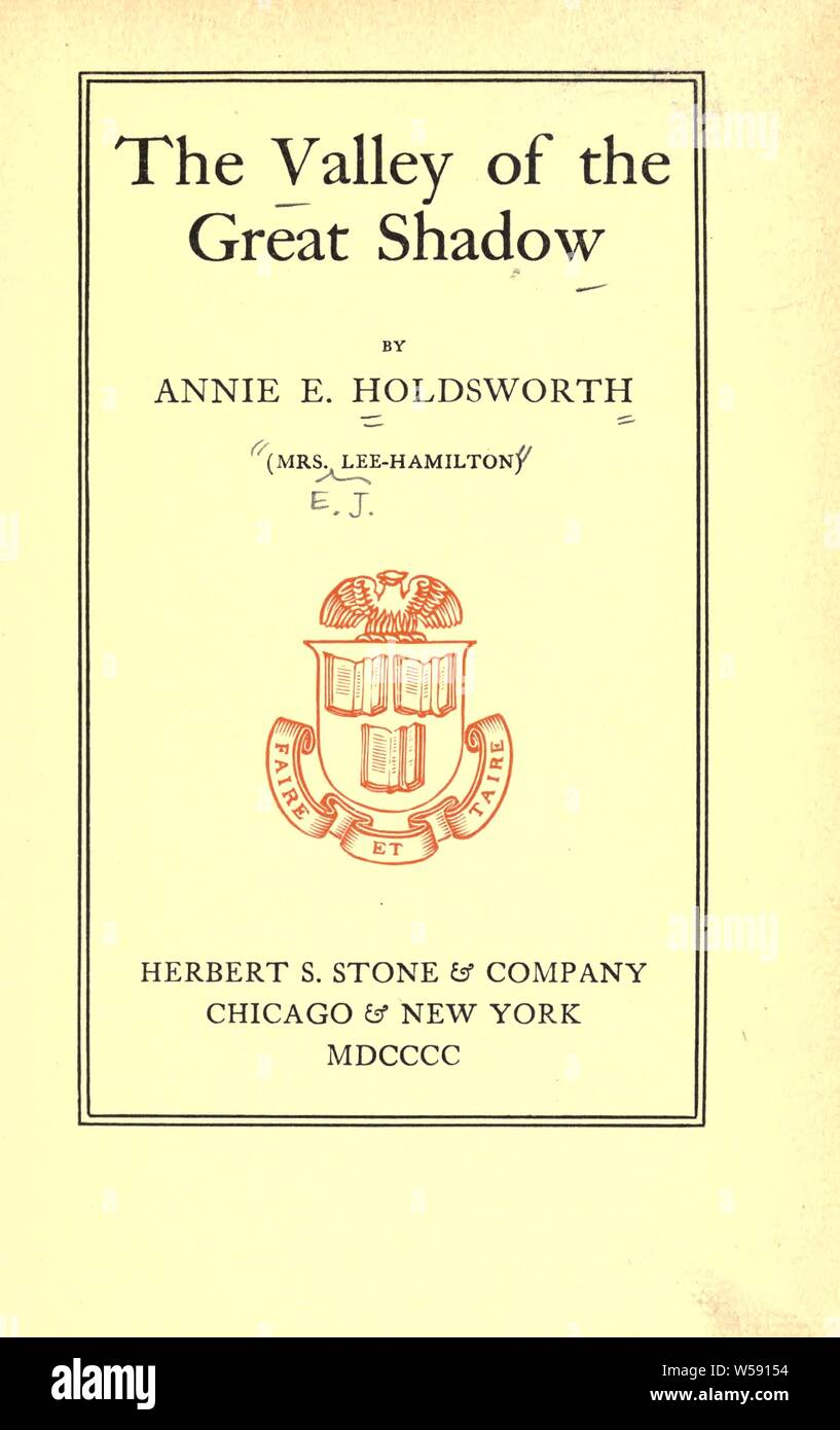 The valley of the great shadow : Beresford, Max Stock Photo - Alamy