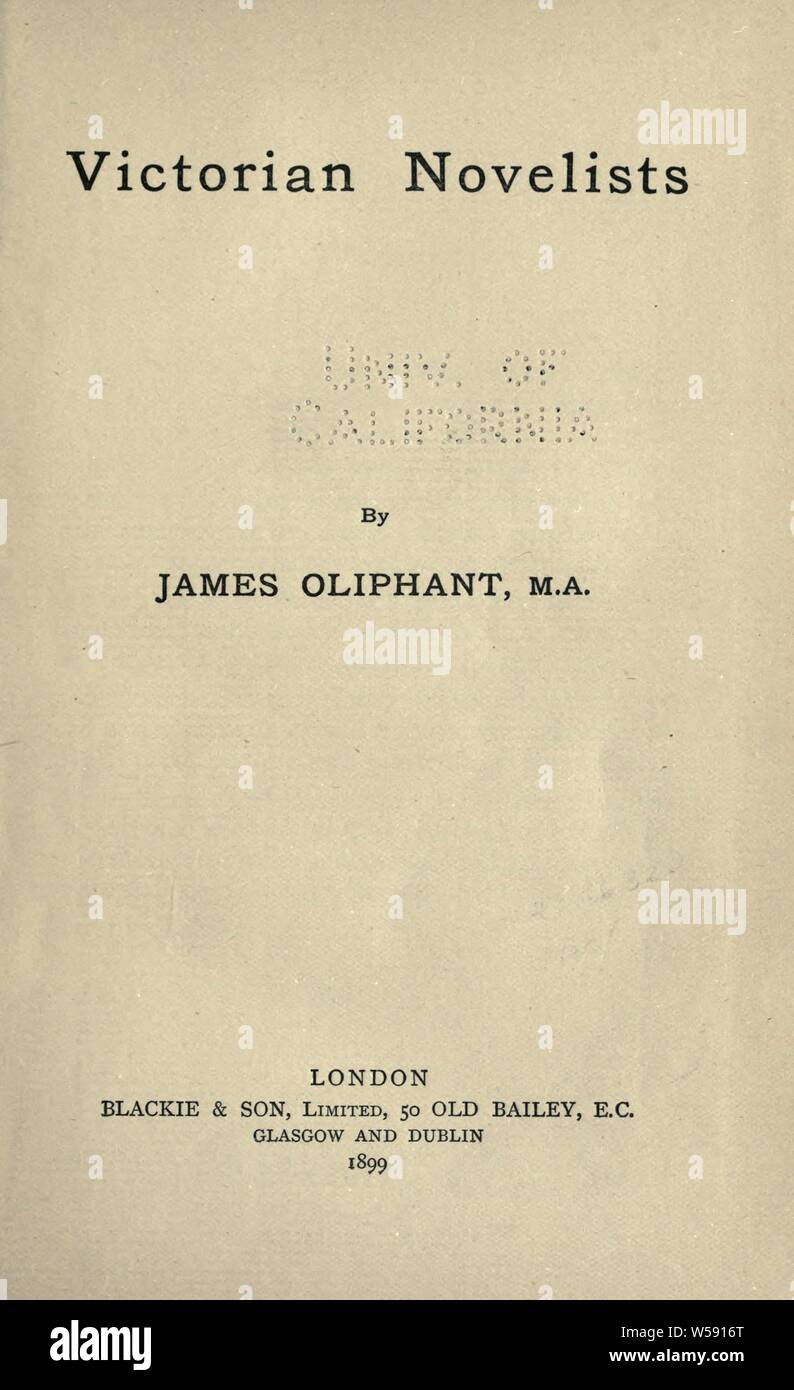 Victorian novelists : Oliphant, James Stock Photo - Alamy