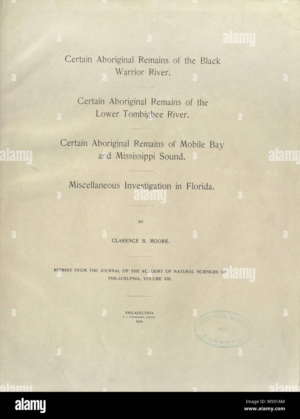 Certain aboriginal remains of the Alabama river : Moore, Clarence B ...